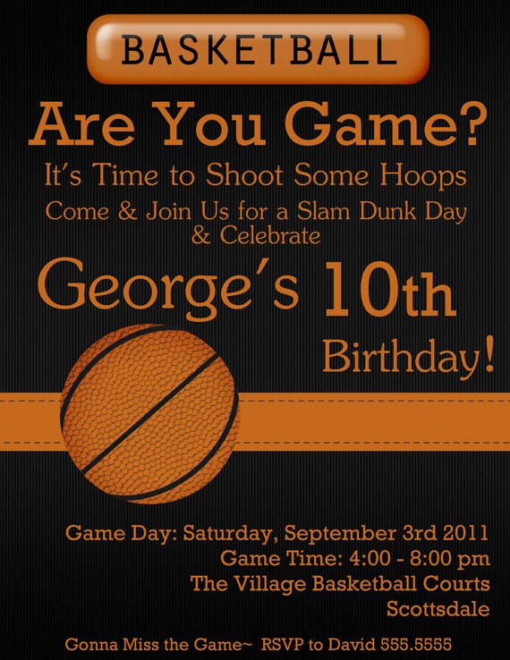 Culturatudela Basketball Birthday Invitations Wording