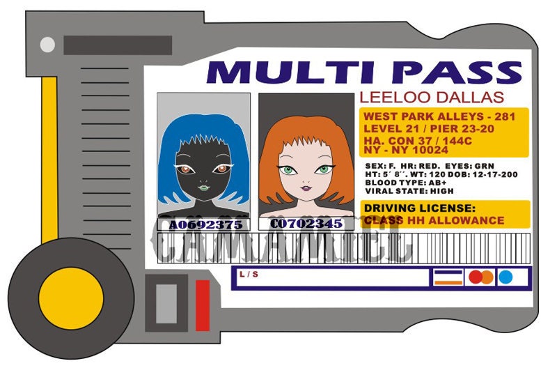 Print 4x6 Multipass Leeloo The fifth element