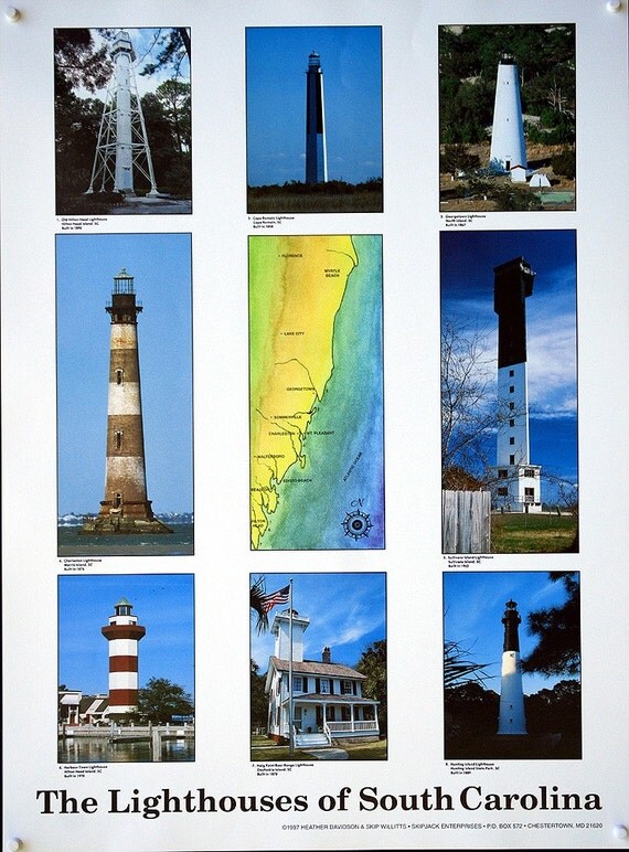 The Lighthouses of South Carolina18.5x25.5 poster