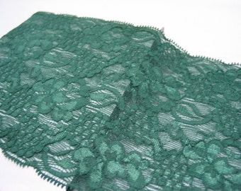 Green lace fabric | Etsy