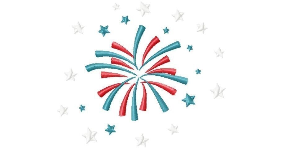 Fireworks Scene Machine Embroidery Design INSTANT DOWNLOAD