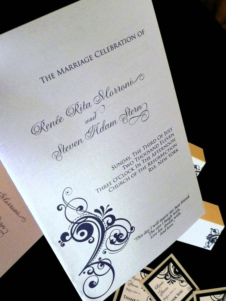 Custom Wedding Program – Sapphire & Diamonds Program Sample ...