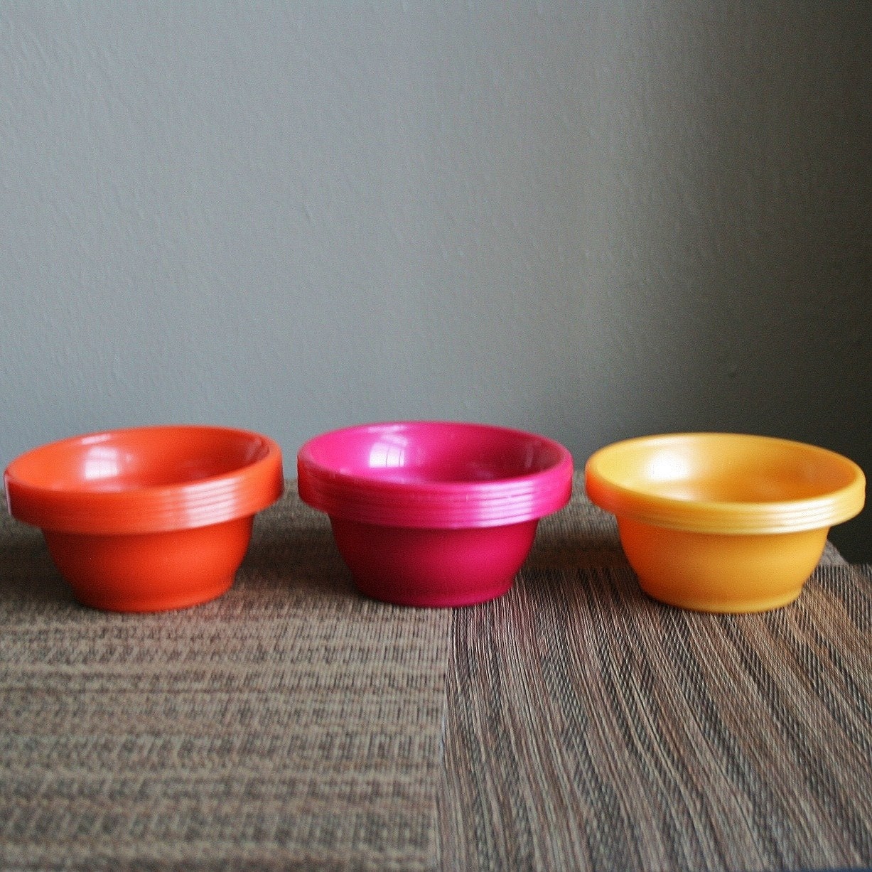 Retro Colorful PackerWare Plastic Bowls 16 Red Orange and