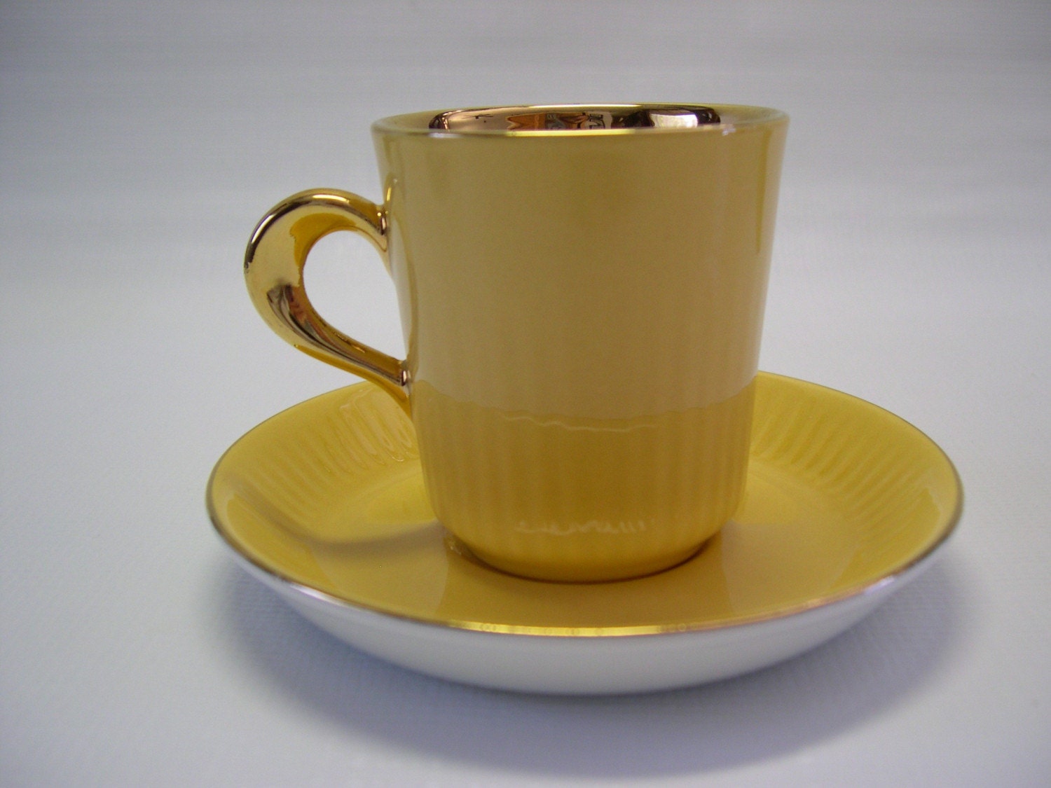 Figgjo Flint Norway demitasse cup and saucer Yellow Gold