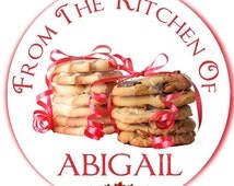 Personalized Holiday Cookies Labels - 100 Round 2 Inch GLOSSY Stickers