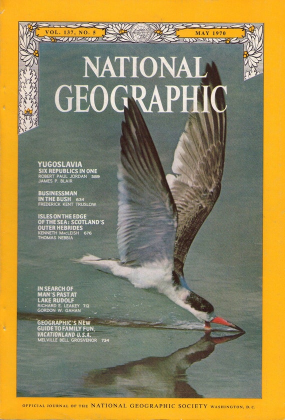 Vintage National Geographic Magazine 1970
