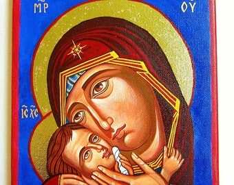 Our Lady Star of the Sea icon Stella Maris handpainted