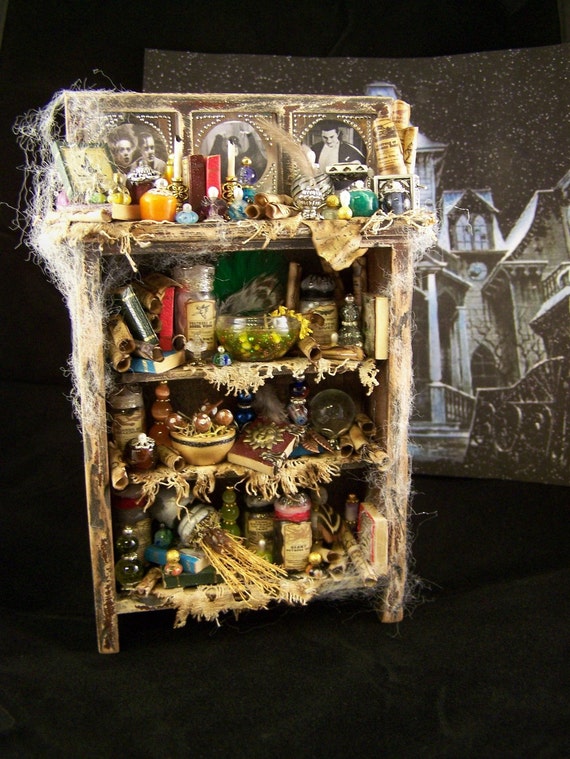 Dollhouse Miniature Haunted House Monster Or Witch Cabinet