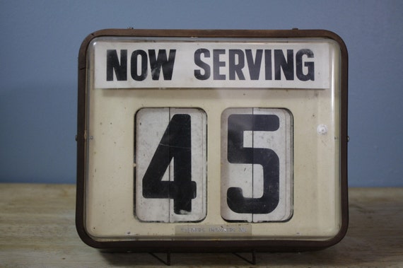 Vintage Now Serving Sign RESERVED