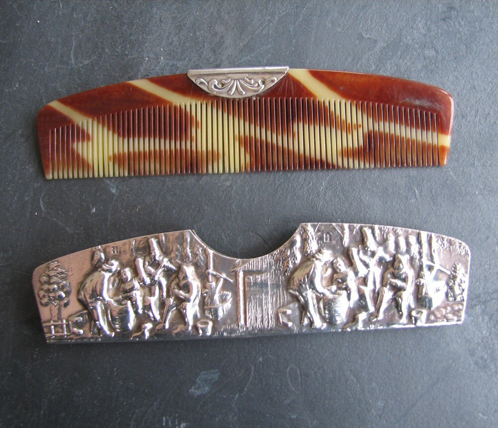 FREE SHIPPING Antique Silver Comb