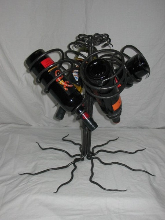 Items similar to Wrought Iron Wine Rack - The Wine Tree on Etsy