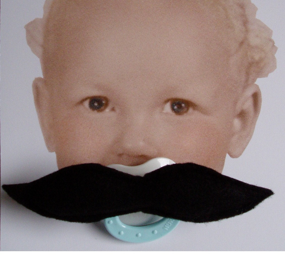 mustache pacifier by LittleFootesLab on Etsy