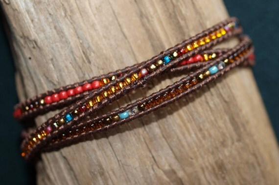 Seed Bead Leather Wrap Bracelet by ROSjewelrydesign on Etsy Seed Bead Leather Wrap Bracelet by ROSjewelrydesign on Etsy