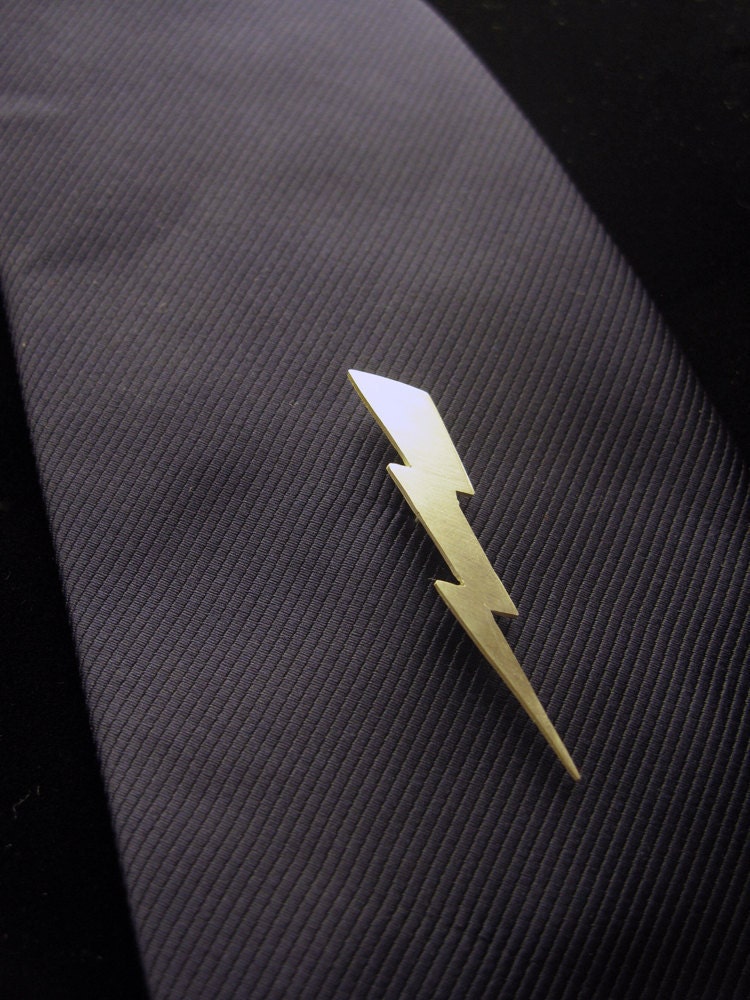 LIghtning Bolt Sterling Silver Tie Pin Handmade