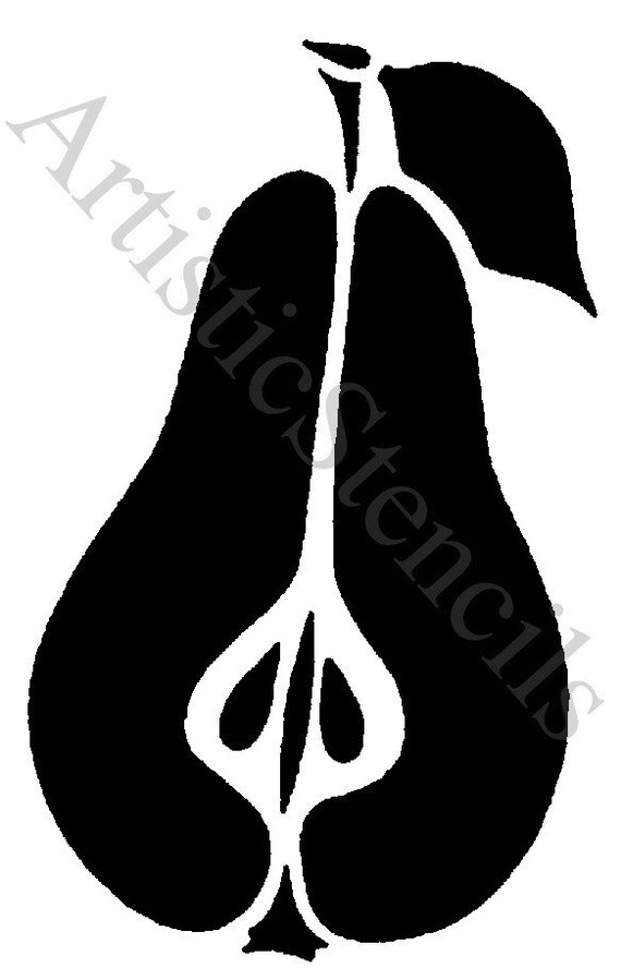 Pear Fruit Stencil 5x3 by ArtisticStencils on Etsy