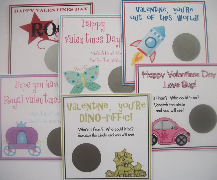 Cheerleader Personalized Valentine Scratch Off Cards by beadedink