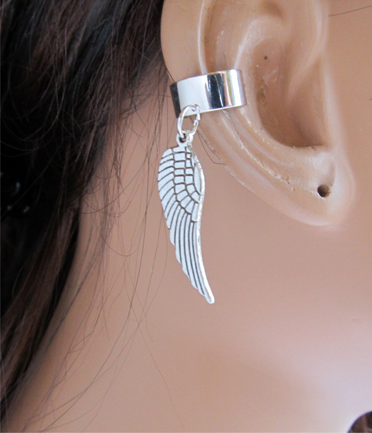 Silver Angel Wing Ear Cuff