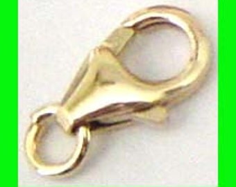 Gold open hook clasp | Etsy