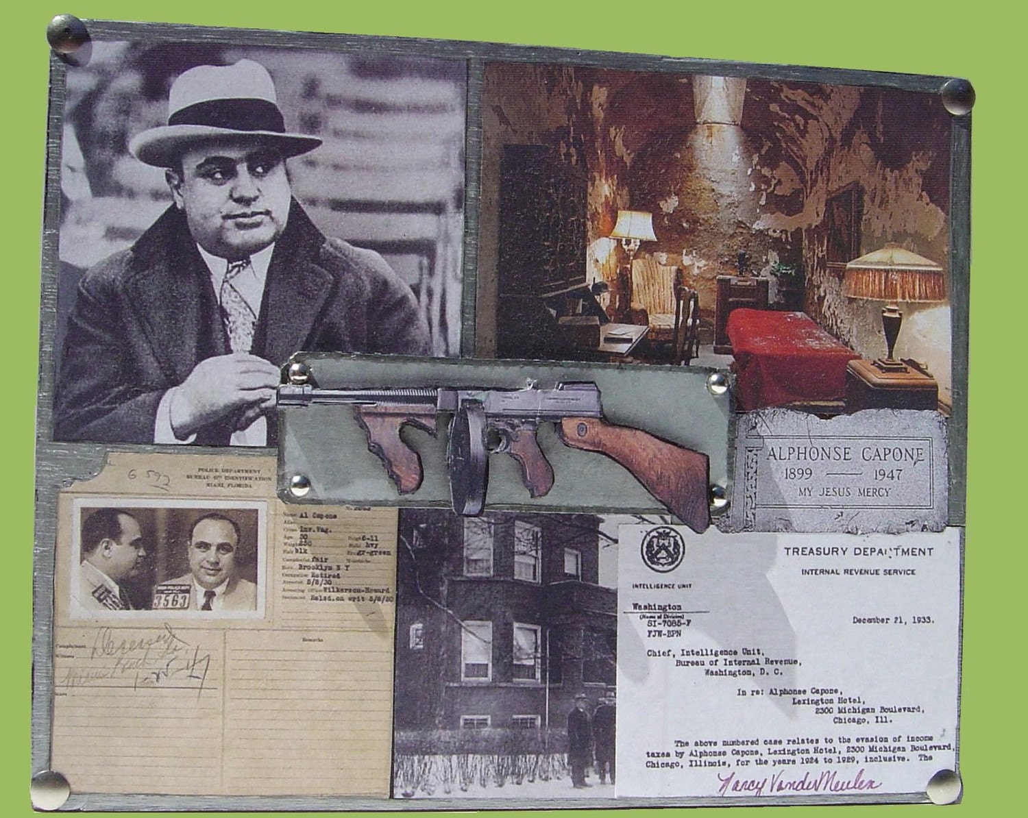 Al Capone Holding A Tommy Gun Al Capone’s Original Thompson Machine