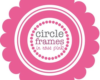 Circle Frames in Chevron digital clip art Black and White