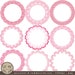 Digital Clip Art Circle Frames Pretty Pink Hearts