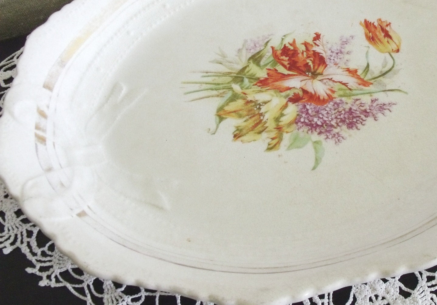 Vintage Floral Ironstone Platter – Haute Juice