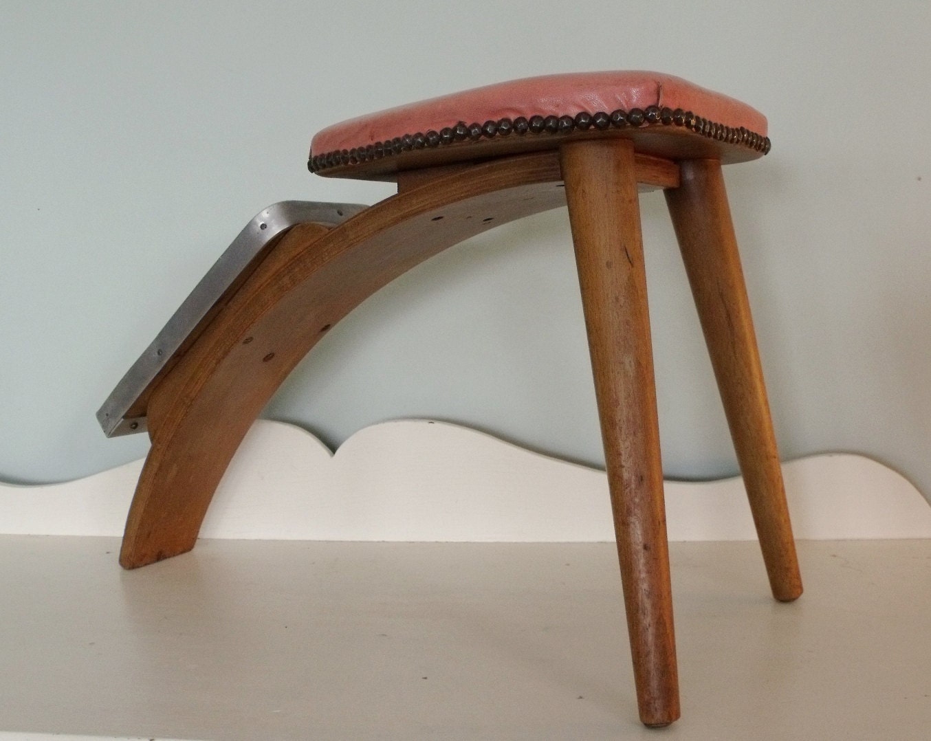 Vintage Mid Century Shoe Store Fitting Stool by robinseggbleunest