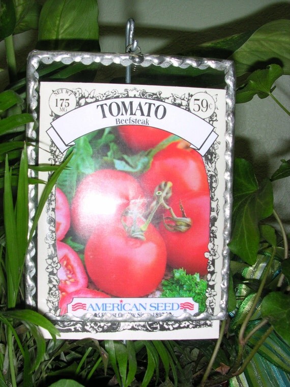 Items similar to Glass Seed Packet Holder Garden Stake on Etsy