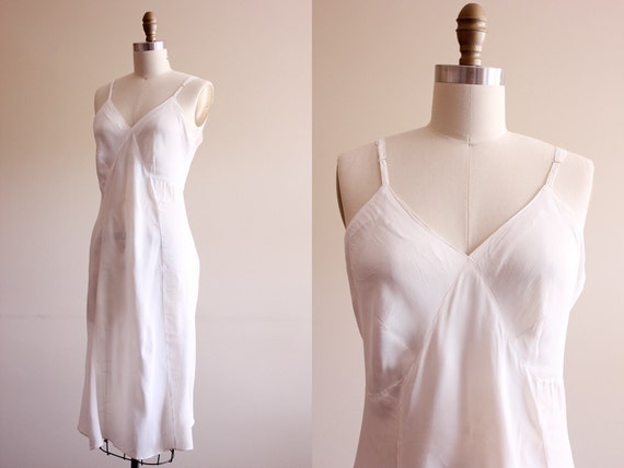 1950s slip / vintage 50s white slip / vintage by vintagearchives