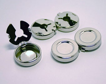 12pcs Button Cover Imitation Nickel-Plated Brass 18mm Round