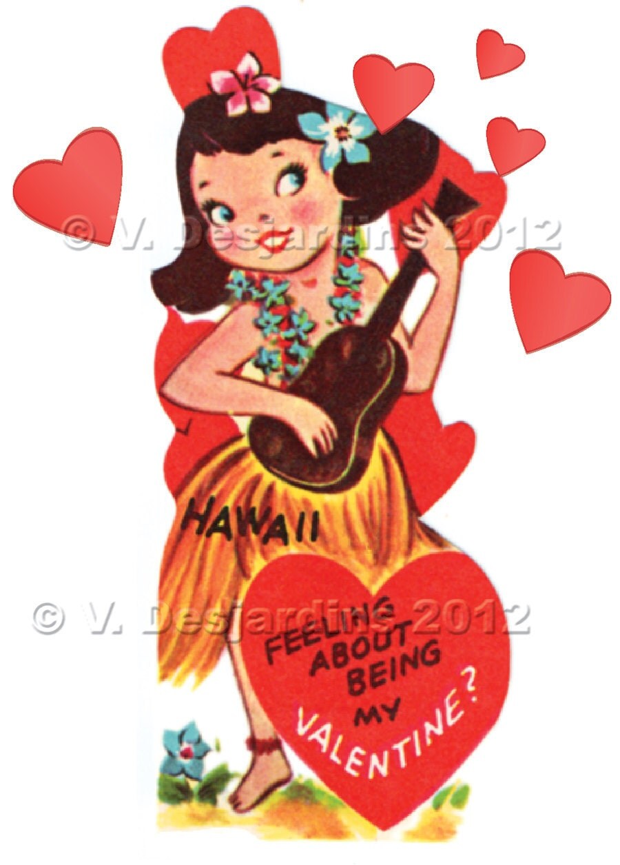Hawaiian Valentines Card Printable