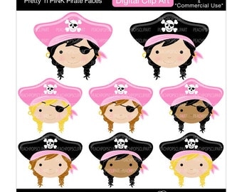 Popular items for pirate girl clipart on Etsy