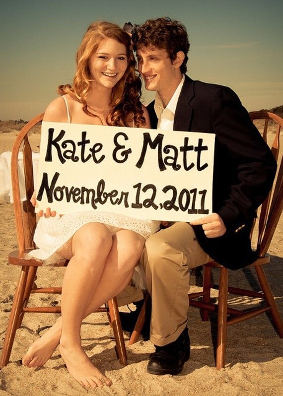 Items similar to Personalized Wedding Sign with Names and Date Save the ...