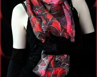 Emo style dark silk scarf victorian steampunk fashion by Kteis