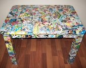Items similar to The Avengers Marvel Comic Upcycled Accent Table on Etsy