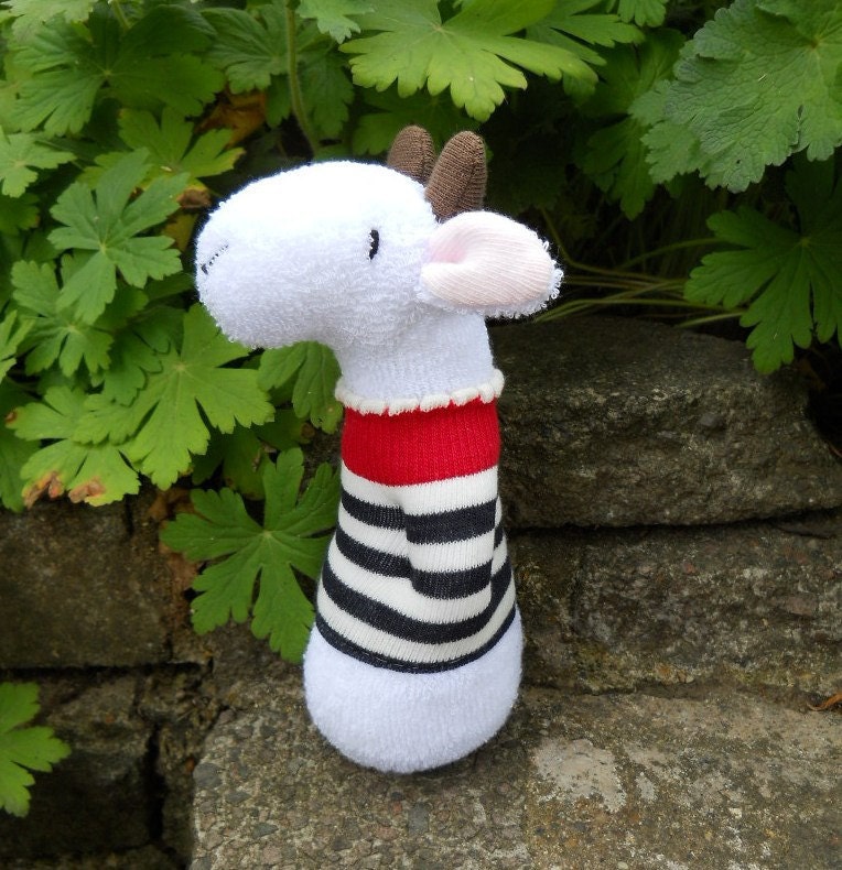 goat sock animal sock creature plush animal art doll soft