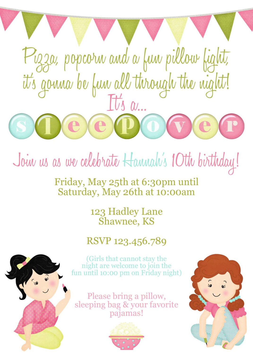 Dormouseworld Sleepover Invitation Wording Ideas