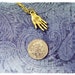 Gold Palm Reading Hand Necklace Antique Gold Pewter Palm