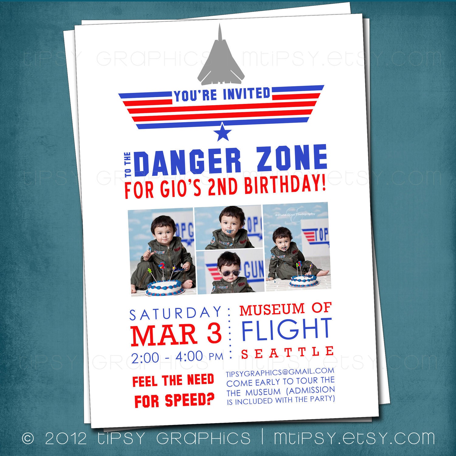 Top Gun Party Invitations