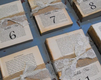 Burlap table numbers | Etsy