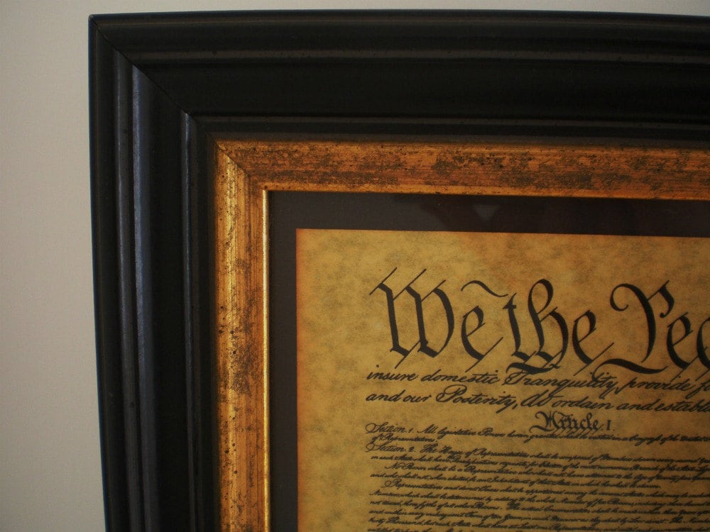 Framed Authentic Copy Of The US Constitution