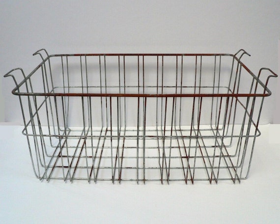 Two large metal wire baskets