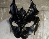 Items similar to Gothic gargoyle black cat mask...sinister, cold ...