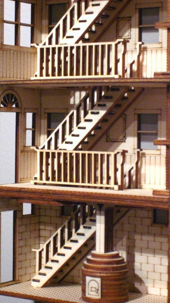 Laser-cut Brownstone House