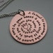 Copper Inspirational Quote Necklace