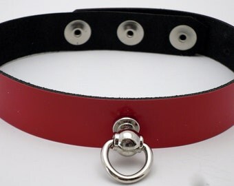 Thin black slave collar with small o ring in center Free by HOBL