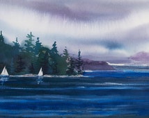 Unique northwest watercolor related items | Etsy