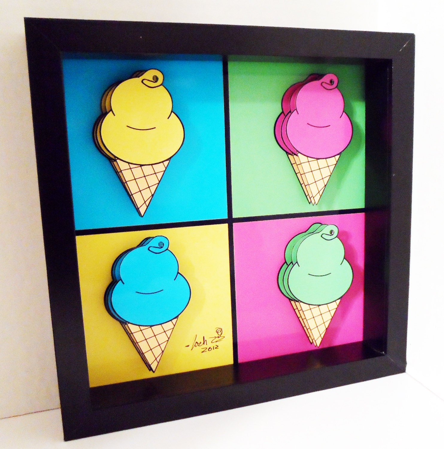 Ice Cream Art Kitchen Decor 3D Art Andy Warhol