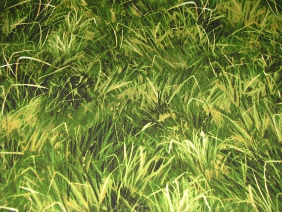 Items similar to Green Grass Print Fabric - 1 yard on Etsy