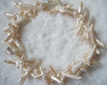 Gorgeous Extra Large White Biwa Freshwater Pearl Nuggets